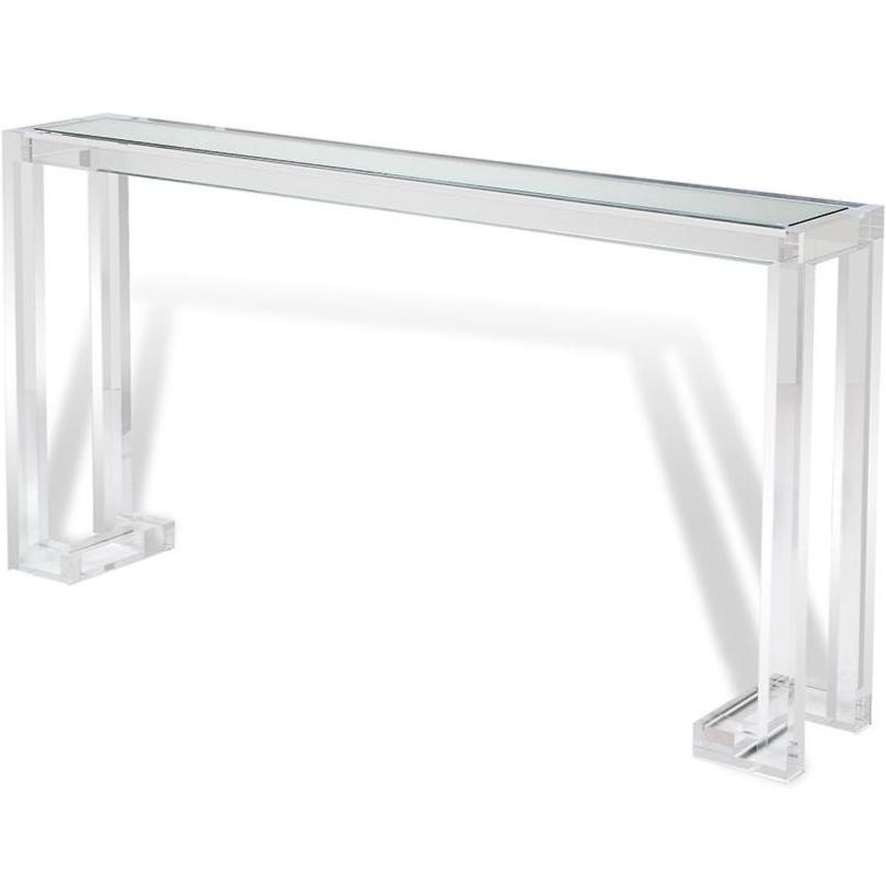 Ava Sofa Table, Acrylic / Glass, 60"W x 10"D – Anna Hislop Home