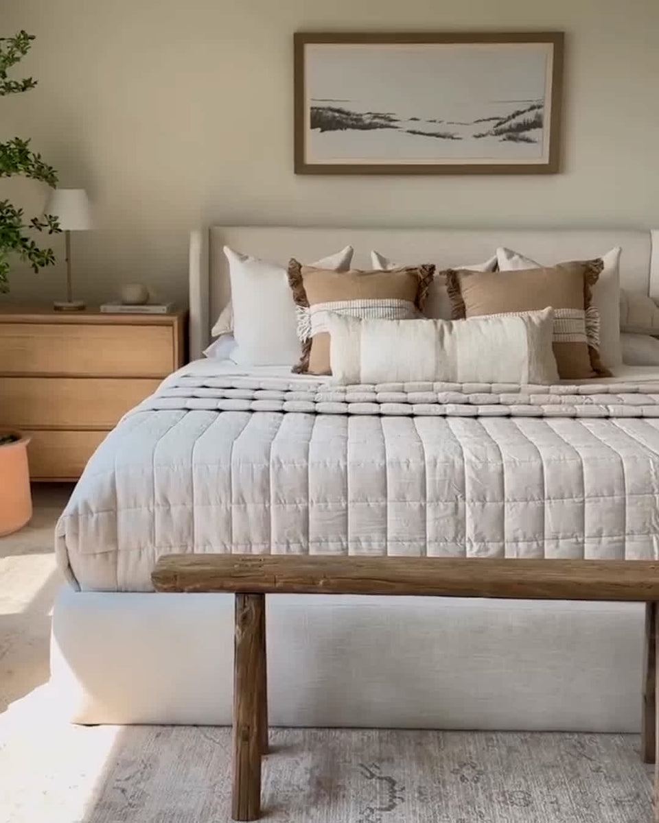 European Linen Box Quilt Collection, Sand – Anna Hislop Home