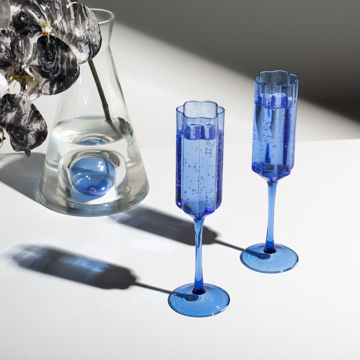 Wave Flute Set of 2, Blue – Anna Hislop Home