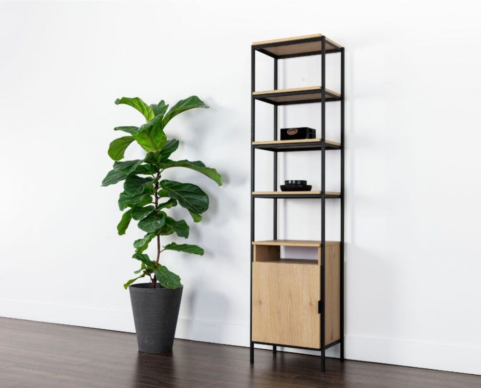 Ambrose Modular Bookcase Small Rustic Oak / Black, 20.50"W – Anna ...