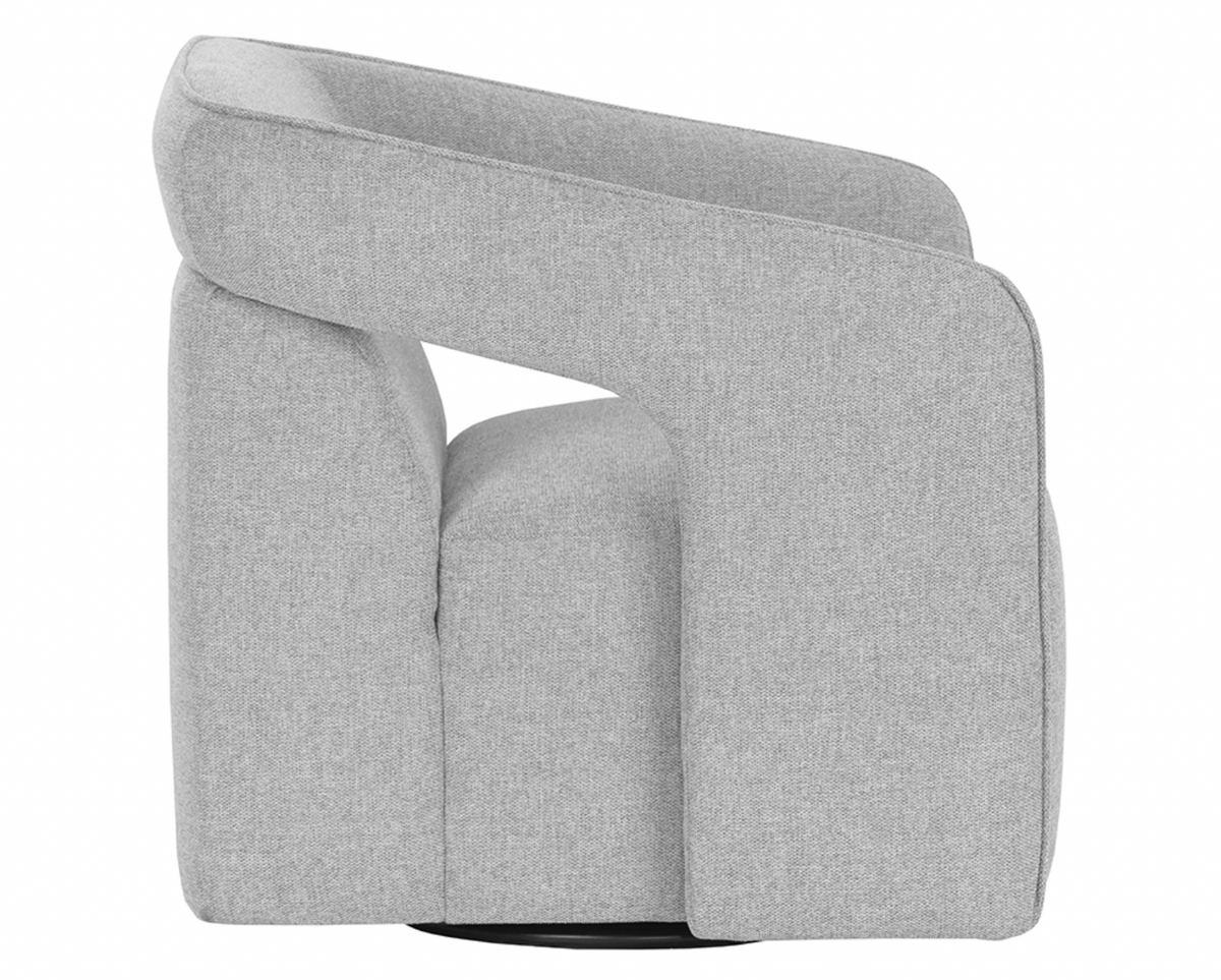 Kendrick Swivel Lounge Chair, Belfast Heather Grey – Anna Hislop Home